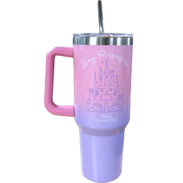 Disney Princess Purple Pink Reusable Tumbler With Straw In My Princess ...