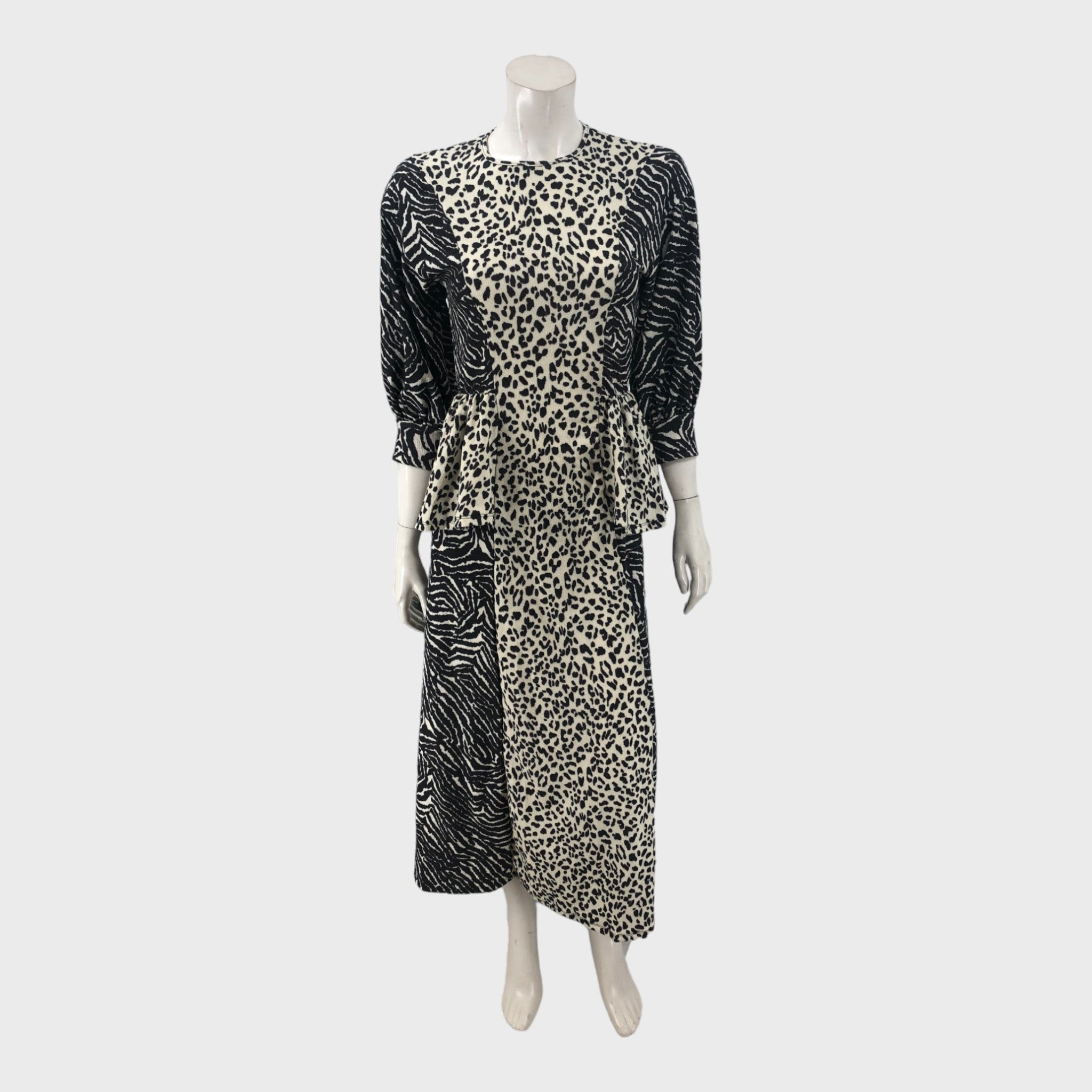 Animal Print Long Bodycon Dress with Ruffles | Newlife Online