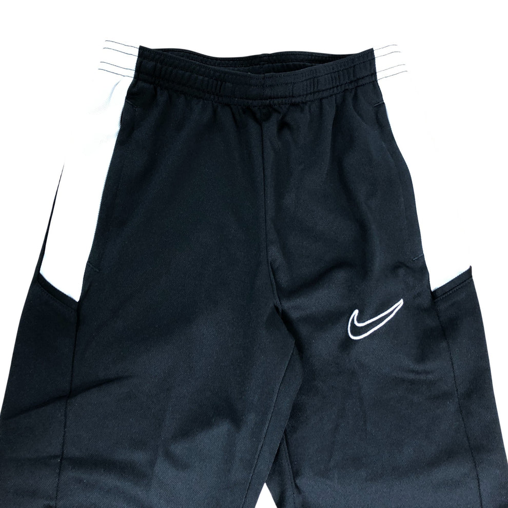 Nike Dri-Fit Activewear Track Pants Black White Zip Pockets Sport 10-1 ...